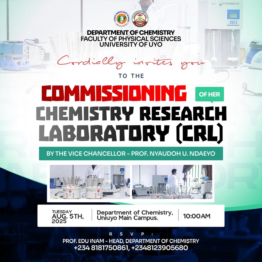 Welcome to the Department of Chemistry, University of Uyo